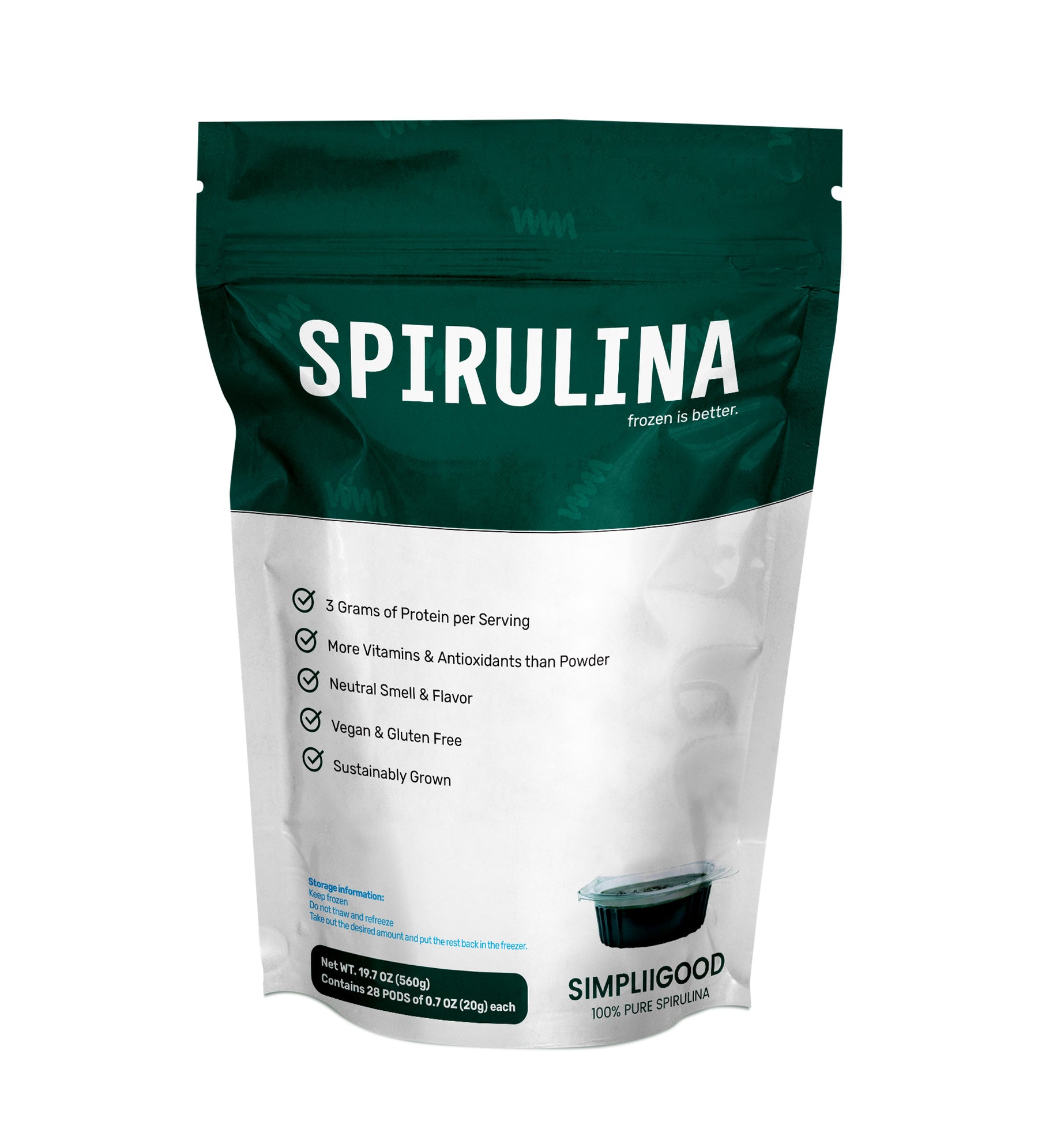 SimpliiGood Spirulina - Fresh Spirulina algae - Future food is here